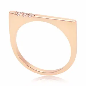 NEOLA DESIGN Minerva Rose Gold Stacking Ring With White Topaz - White/yellow