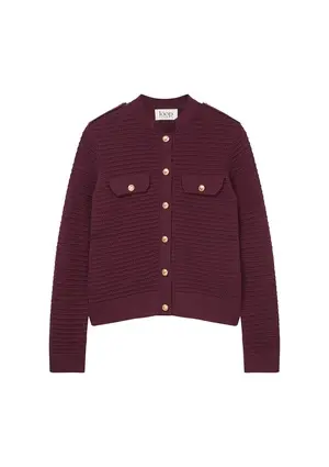 LOOP CASHMERE Cashmere Military Jacket In Bordeaux Burgundy