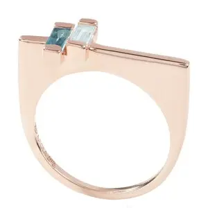 NEOLA DESIGN Anais Stacking Ring With Blue & London Topaz - Rose Gold
