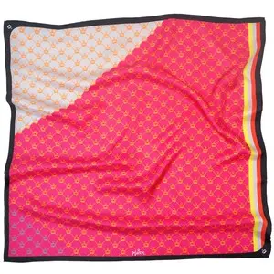 KUEEN Grey / Pink / Black Silk Scarf Small Crown Mega Magenta - Grey/pink/black