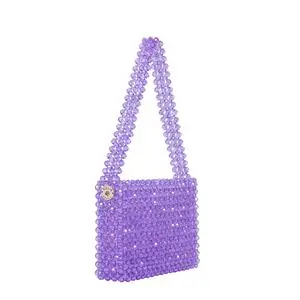 TILLIE BEADS Color Pop Beaded Shoulder Bag - Purple