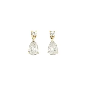 JUVETTI  JUVETTI JEWELRY Pisa Pear Drop Diamond Earrings White