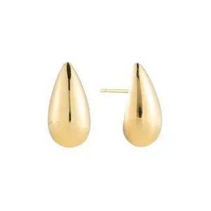 BEYJOU Teardrop Dome Earrings - Gold