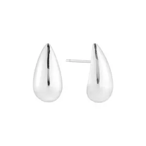BEYJOU Teardrop Dome Earrings - Silver
