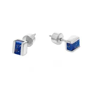 NEOLA DESIGN Lapis Lazuli Cubo Studs - Silver
