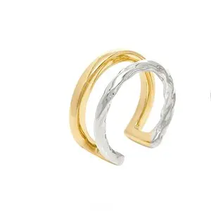 NEOLA DESIGN Mixed Metal Silver Ear Cuff - Gold