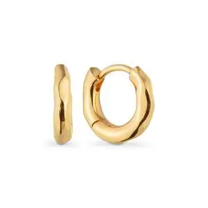 BEYJOU Mini Textured Huggie Hoop Earrings - Gold