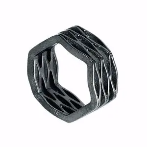 NEOLA DESIGN Oxidiesed Sterling Sterling Silver Onda Ring - Black
