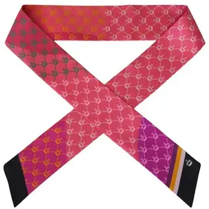 KUEEN Black / Pink Silk Scarf Crown Pink - Black/pink
