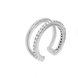 NEOLA DESIGN White Topaz Gemstone Ear Cuff - Silver