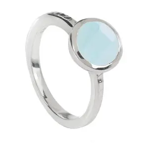 NEOLA DESIGN Sterling Silver Ring Aqua Chalcedony - Blue