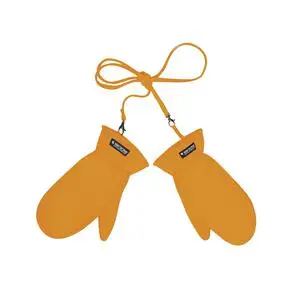 NEW ORCHARD Vegan Mittens With Detachable String - Yellow