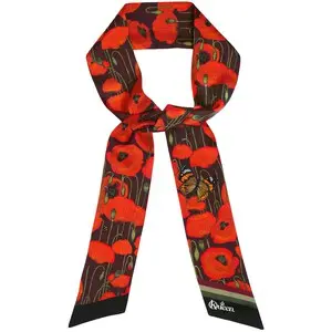 KUEEN Silk Scarf Poppy Wine - Red