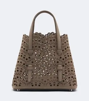 Alaïa Mina 20 Vienne Suede Top-handle Bag - Beige