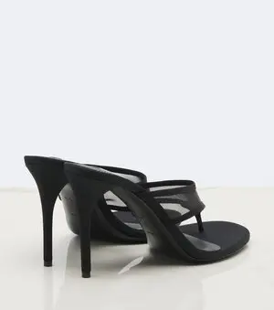 Alaïa Mesh Thong Sandals - Black