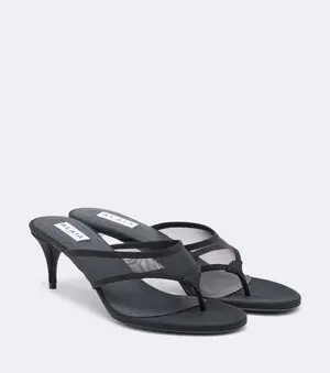 Alaïa Mesh Thong Sandals - Black