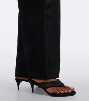 Alaïa Mesh Thong Sandals - Black