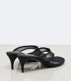 Alaïa Mesh Thong Sandals - Black