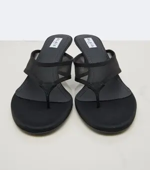 Alaïa Mesh Thong Sandals - Black