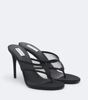 Alaïa Mesh Thong Sandals - Black