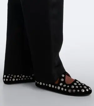Alaïa Studded Suede Ballet Flats