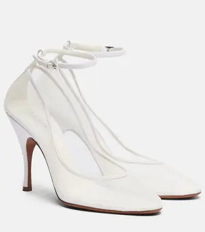 Alaïa Alaïa Grosgrain-Trimmed Mesh Pumps White