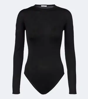 Alaïa Silk-blend Jersey Bodysuit - Black