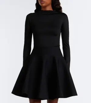 Alaïa Silk-blend Jersey Bodysuit - Black
