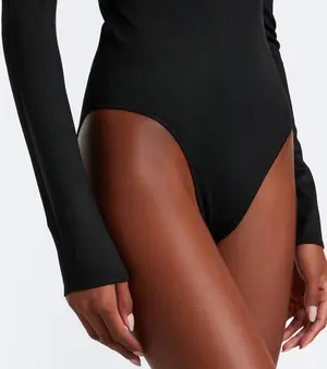 Alaïa Silk-blend Jersey Bodysuit - Black