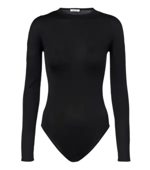 Alaïa Silk-blend Jersey Bodysuit - Black