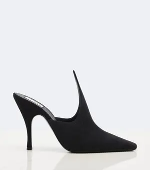 Alaïa Suede Pointed Toe Mules - Black