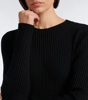 Alaïa Ruffled Wool-blend Midi Dress