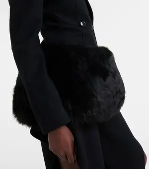 Alaïa Double-breasted Wool Blazer With Fur Trim