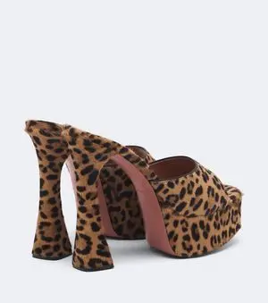 Amina Muaddi Dalida Calf Hair Platform Mules - Multicoloured