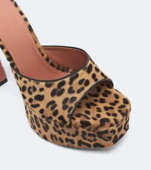 Amina Muaddi Dalida Calf Hair Platform Mules - Multicoloured