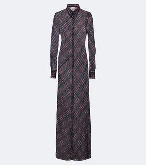 Dries Van Noten Checked Lamé Shirt Dress