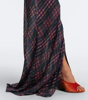 Dries Van Noten Checked Lamé Shirt Dress