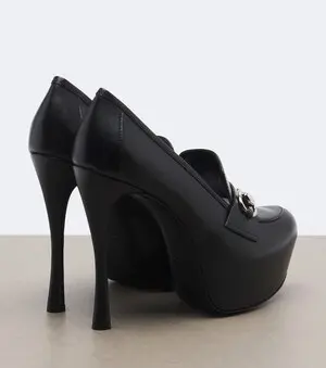 Gucci Horsebit Leather Platform Pumps