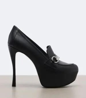 Gucci Horsebit Leather Platform Pumps