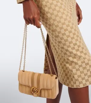 Gucci Gg Marmont Mini Suede Shoulder Bag