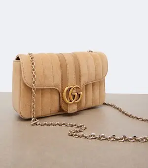 Gucci Gg Marmont Mini Suede Shoulder Bag