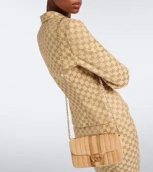 Gucci Gg Marmont Mini Suede Shoulder Bag