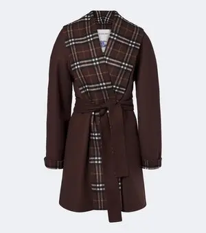 Burberry Verona Check Belted Wool Coat