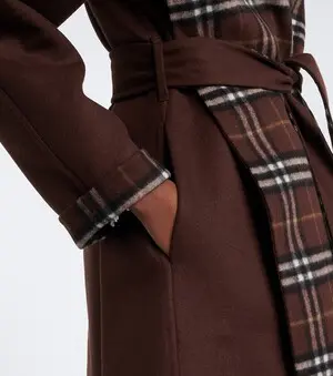 Burberry Verona Check Belted Wool Coat