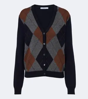 Prada Argyle Cashmere Cardigan