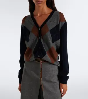 Prada Argyle Cashmere Cardigan