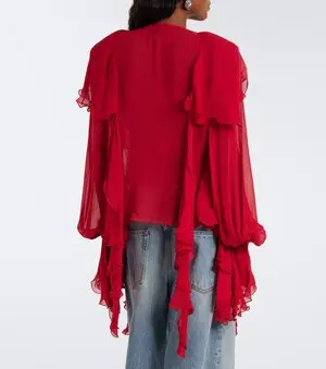 Blumarine Ruffled Crêpe Blouse