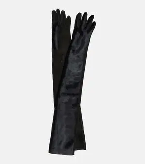 Alaïa Calf Hair And Suede Gloves