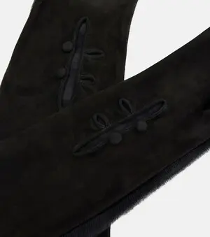 Alaïa Calf Hair And Suede Gloves