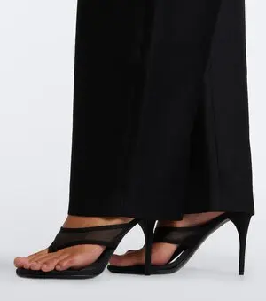 Alaïa Infra Tulle Thong Sandals - Black